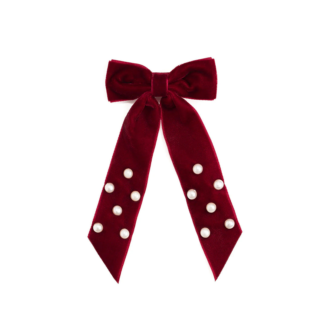 Ruby Red Velvet Coquette Bow Clip – Lex & Cleo